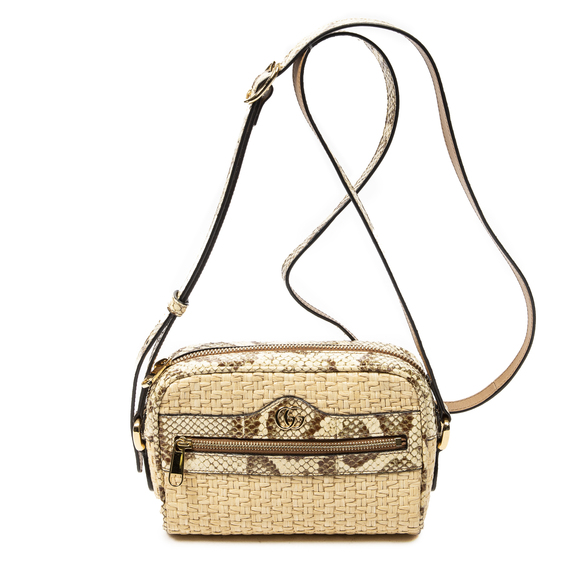 Gucci | Bags | Gucci Mini Ophidia Raffia Crossbody In Beigebrown Woven ...